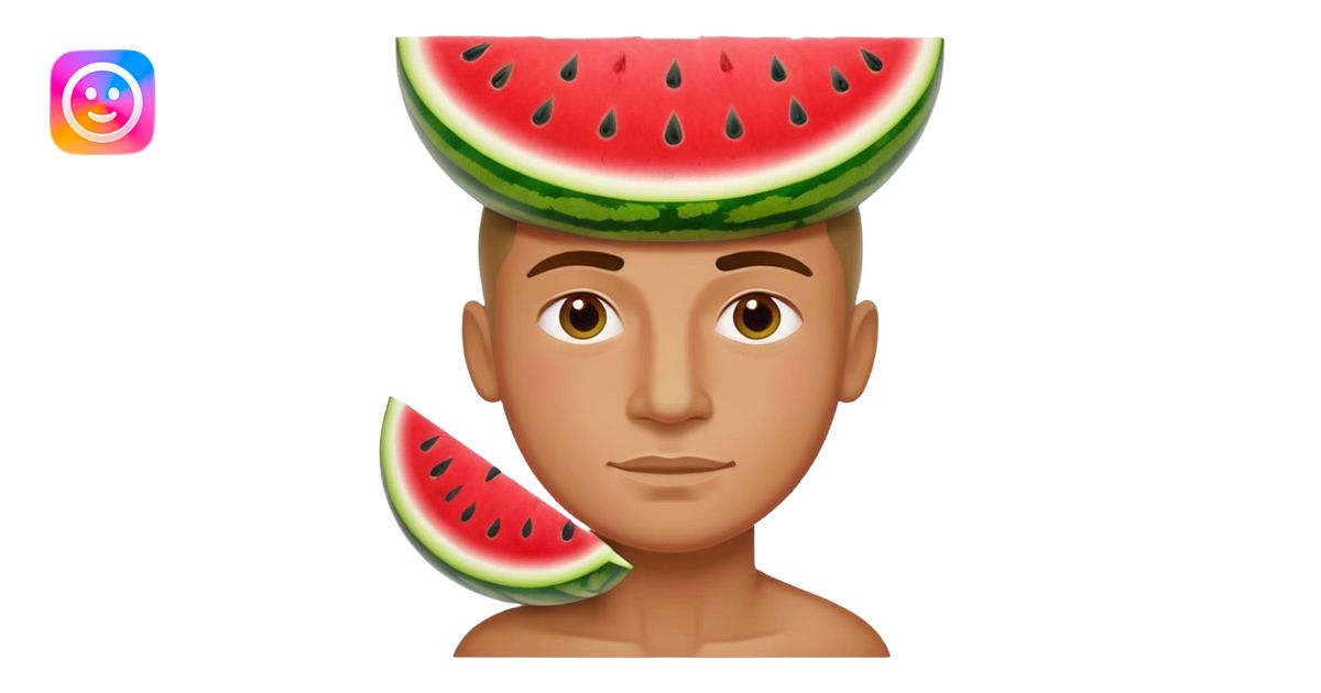 Combine the dancing man emoji🕺with a head made of watermelon emoji | AI ...