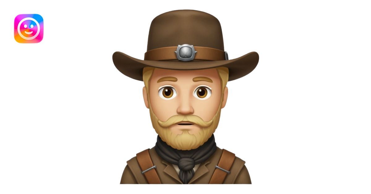A blonde western man from America 1899 wild west with a hat and beard ...