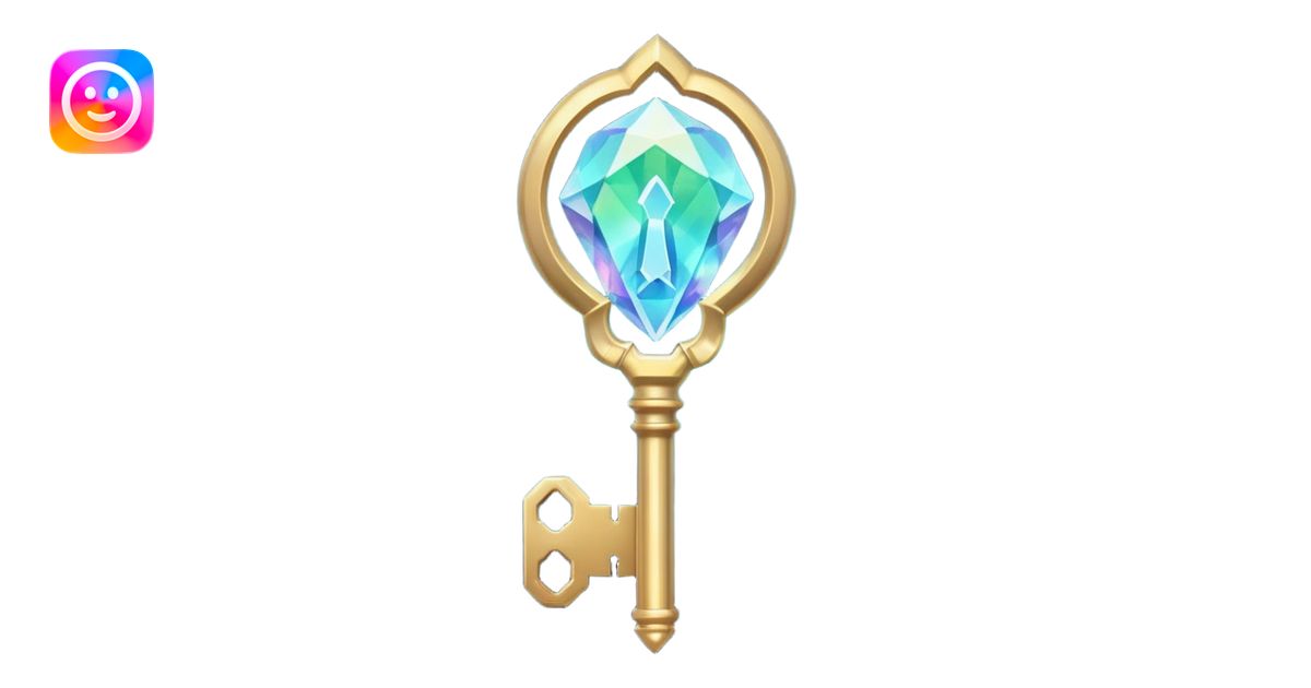 gemstone key unlocking a magic keyhole emoji | AI Emoji Generator
