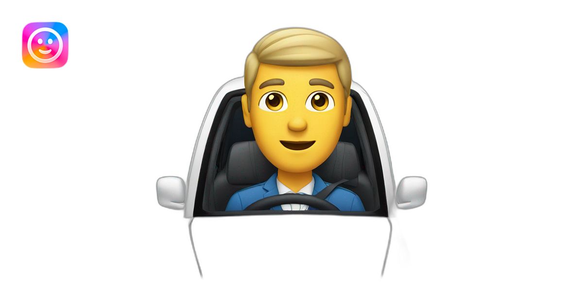 Taxi driver inside of car emoji | AI Emoji Generator