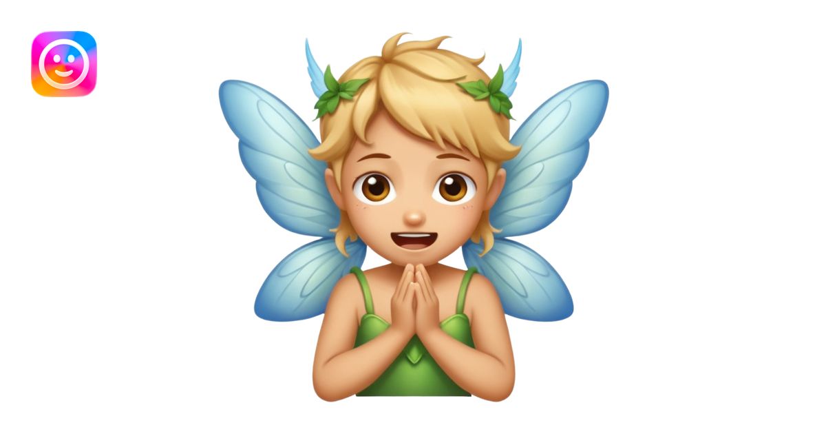 A little fairy, with wings, , do more different emotional, she cry ...
