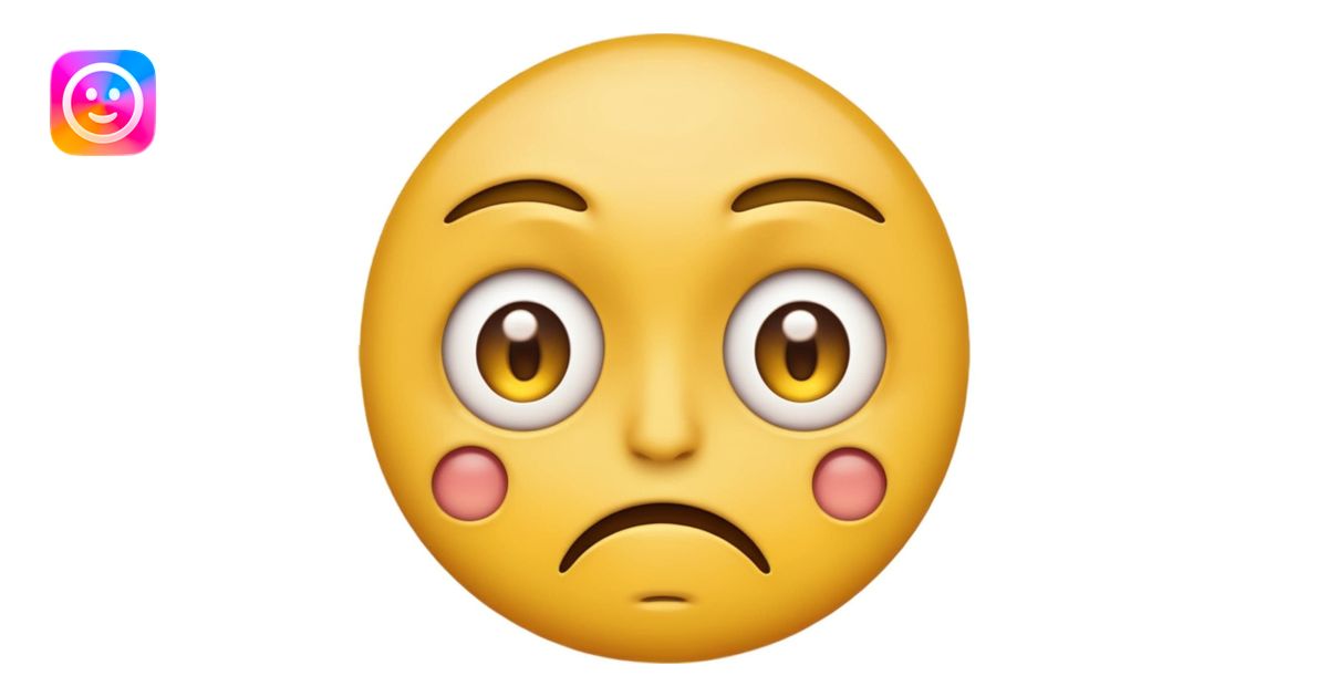 yellow emoji face but disgusted and eyes open emoji | AI Emoji Generator