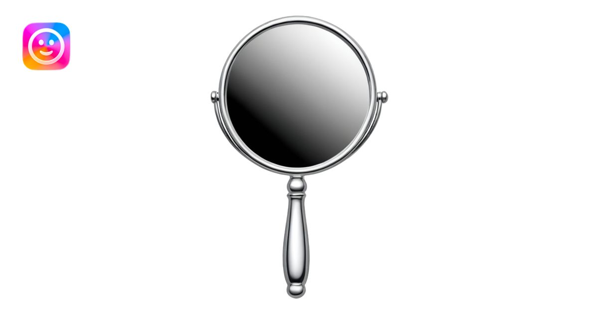 hand mirror, polished silver chrome, erotic vanity aesthetic emoji | AI ...
