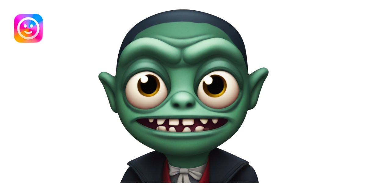 a vampire pepe frog emoji | AI Emoji Generator