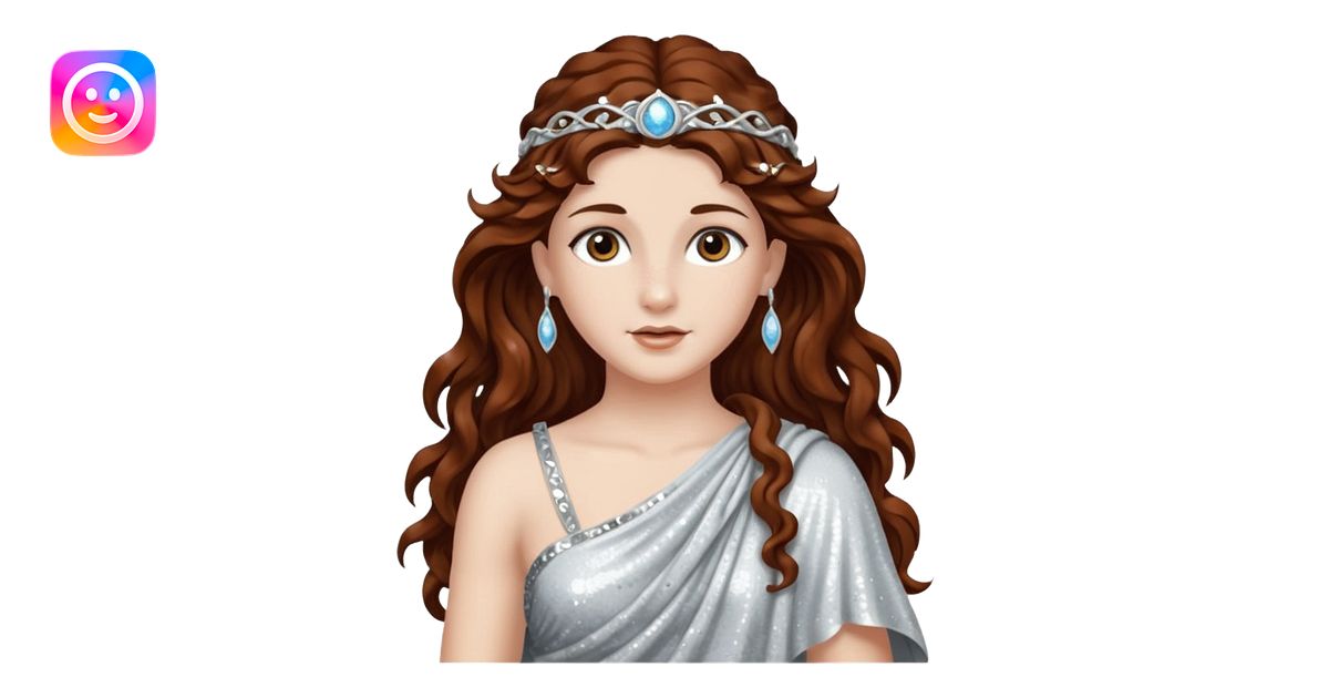 Diana, Goddess of Moon from Roman Deities with long dark auburn wavy ...