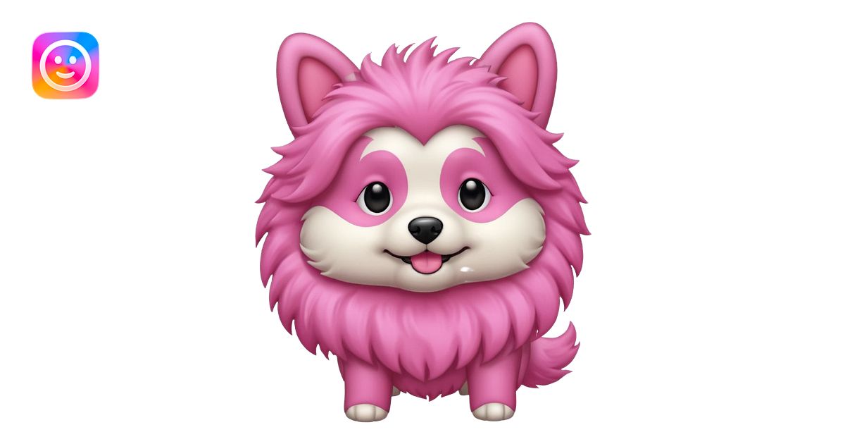 pink girly dog playing fetch emoji | AI Emoji Generator