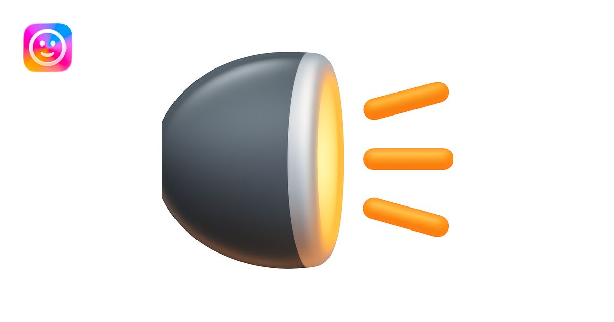 Create an Apple-style emoji icon of high beam car headlights. The ...