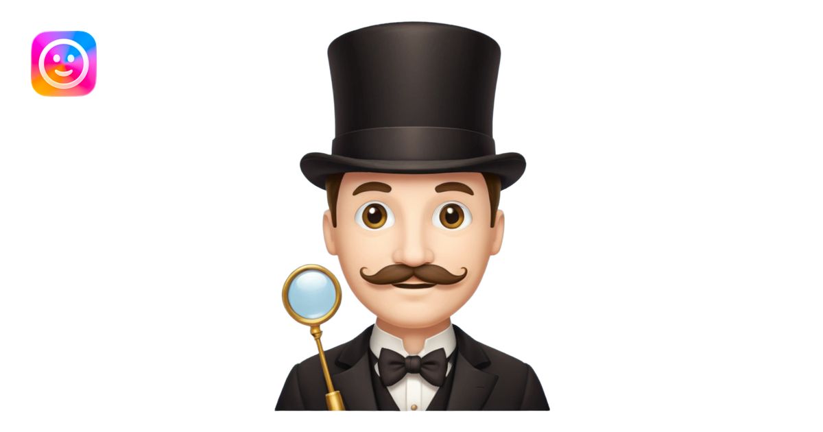 Fancy man with top hat and mustache and wearing monocle emoji | AI ...