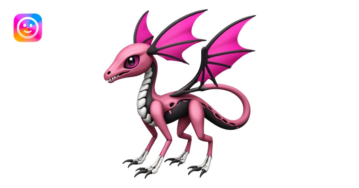 Magenta, black and white skeletal Meloetta-Flygon-Gorebyss-Salazzle ...