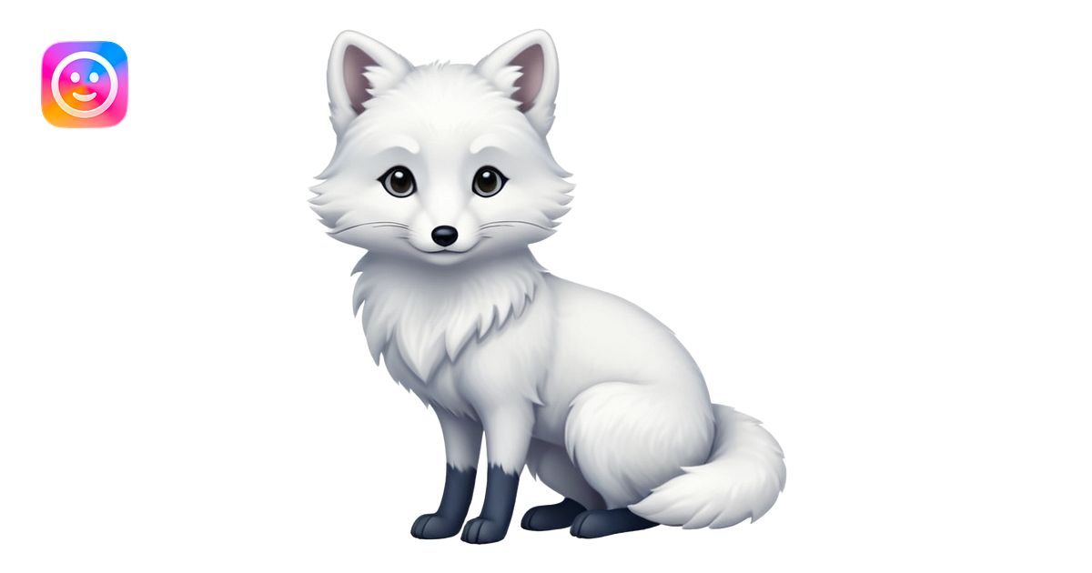 Realistic elegant lanky pretty Arctic Fox, full body emoji | AI Emoji ...