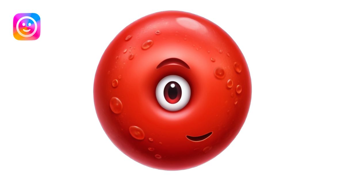 A realistic red blood cell floating in space, fully red with no white ...