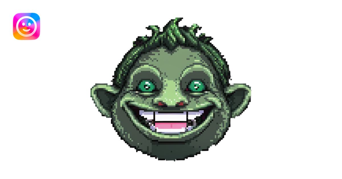 Pixelated troll face meme with signature grin, YouTube style ...
