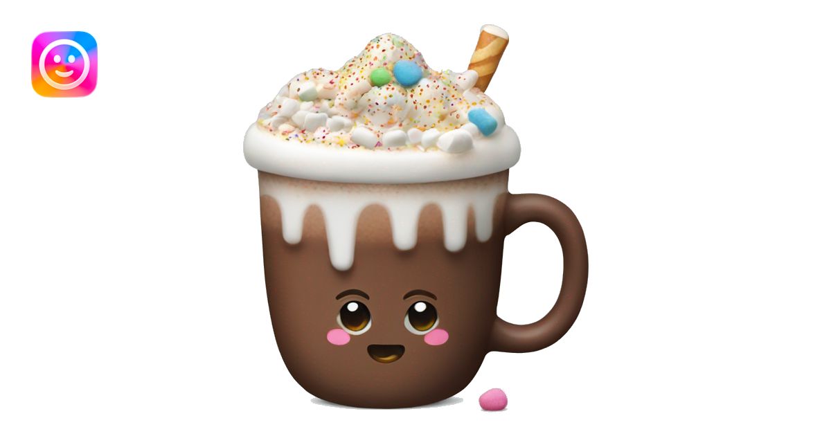 hot chocolate with marshmallows and sprinkles emoji | AI Emoji Generator