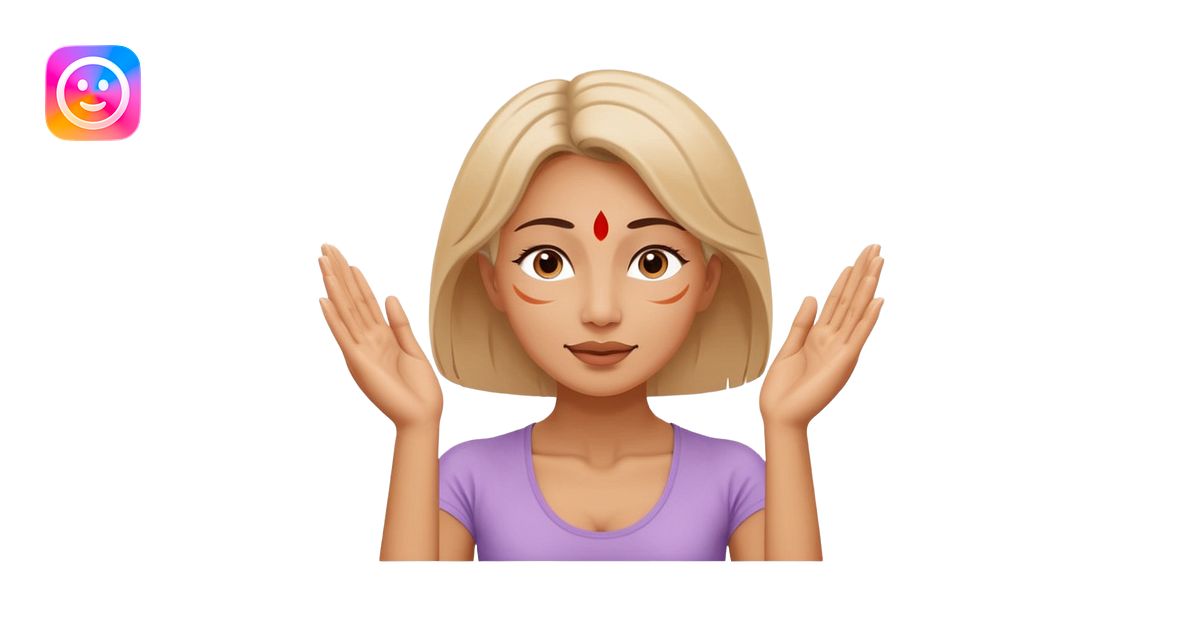 Minimal wellness-style emoji of a woman doing face yoga exercises ...