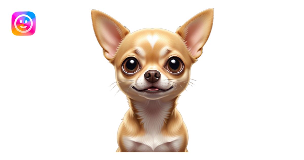 Cinematic Comical Fawn Short Haired Chihuahua Portrait Emoji, Head ...