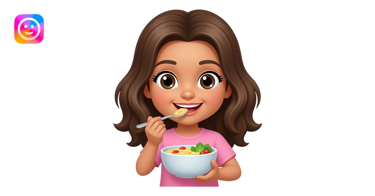 Tyla eating Millie Meal emoji | AI Emoji Generator