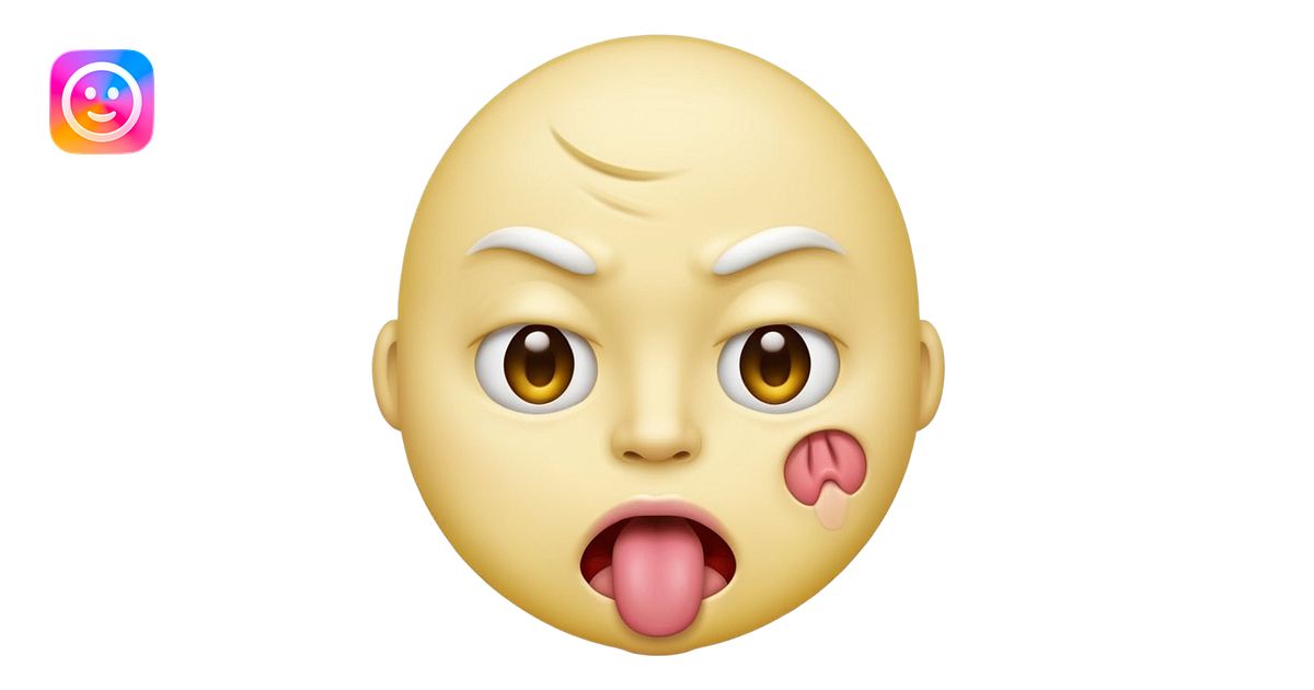 sad yellow face with tongue sticking out emoji | AI Emoji Generator