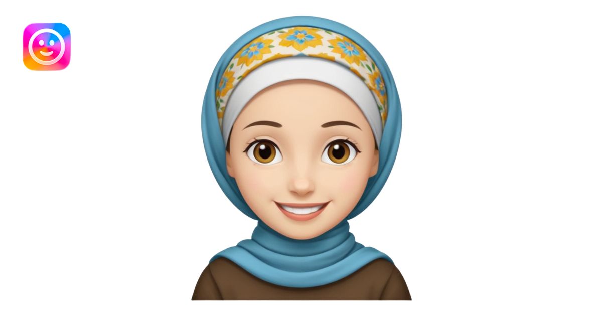 young modest jewish girl head covering tichel emoji | AI Emoji Generator
