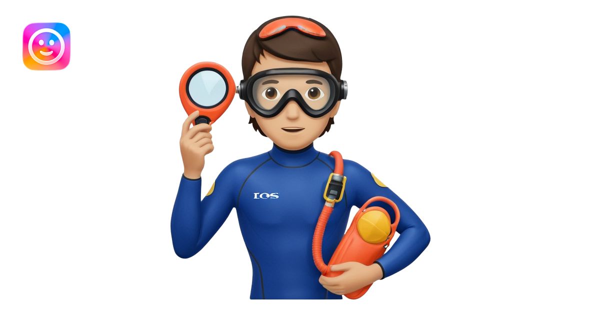 Diver + blue wetsuit,Coral Diver. emoji | AI Emoji Generator