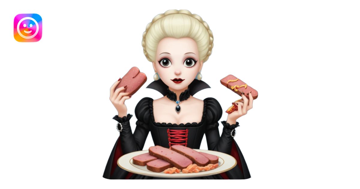 marie antoinette goth vampire with spam meat dinner emoji | AI Emoji ...