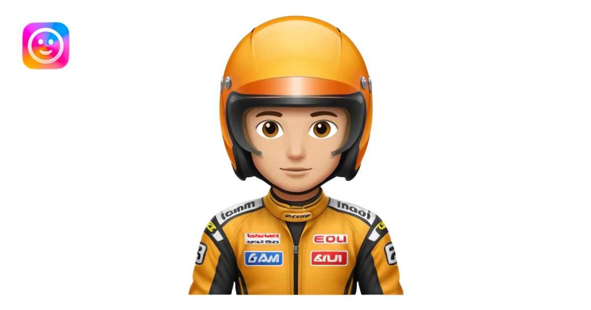 motorcycle racer with full face helmet emoji | AI Emoji Generator