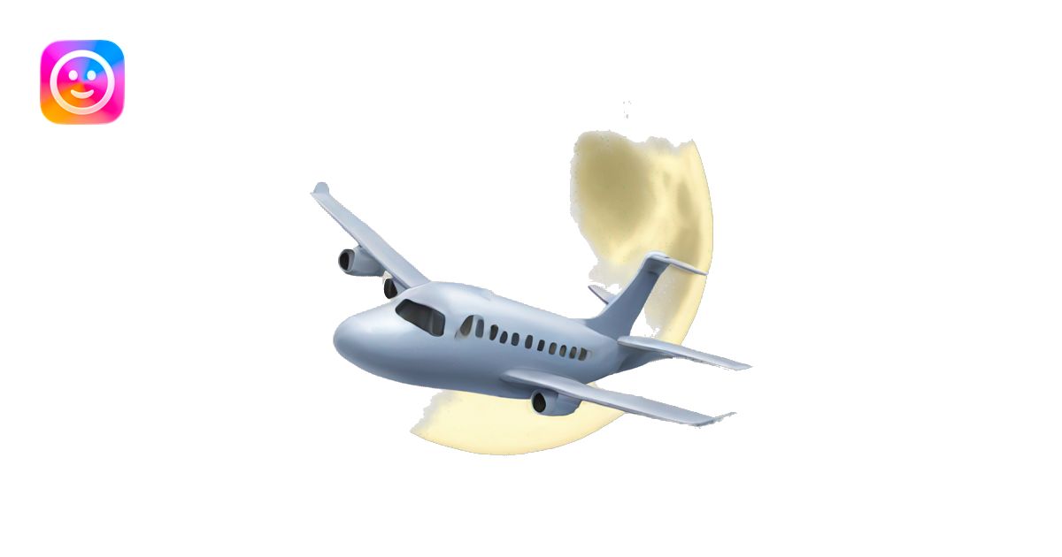 Flight with a moon emoji | AI Emoji Generator