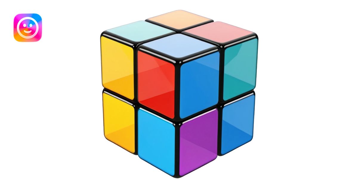 Transparent glass Rubix cube emoji | AI Emoji Generator