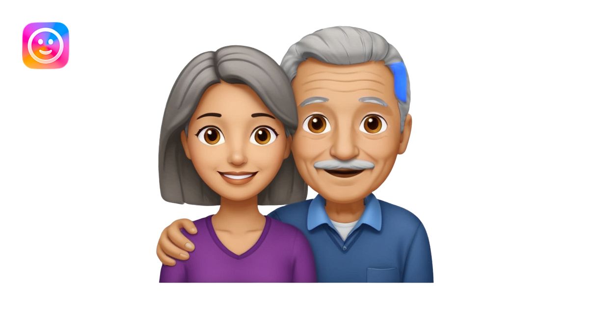 Latina with an old man together emoji | AI Emoji Generator