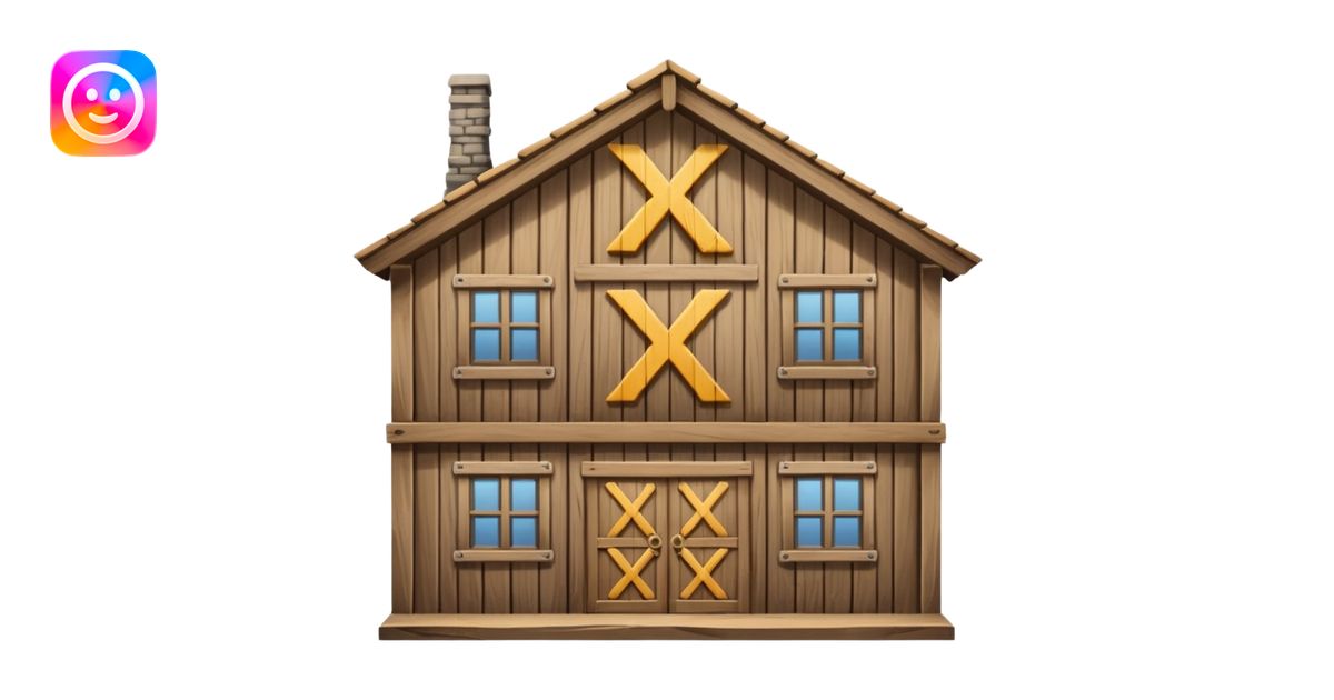 an inn with a big X on it emoji | AI Emoji Generator