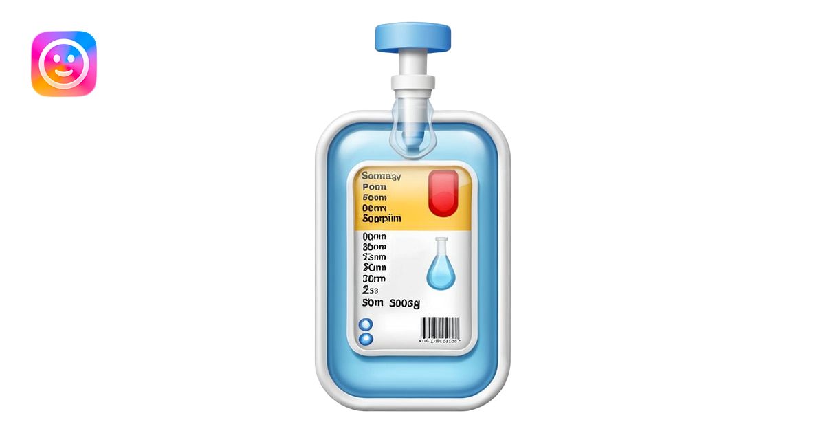 Hospital Intravenous fluid bag, 2 ports on the bottom side of bag, and ...