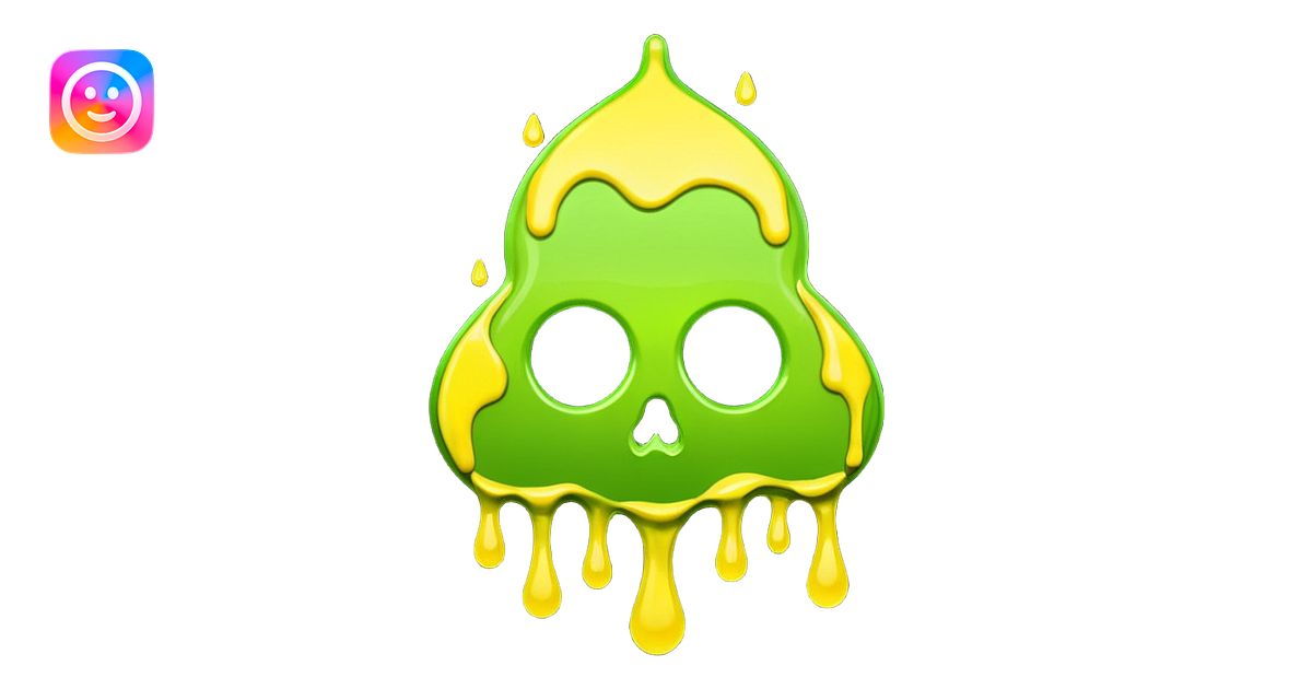 radioactive hazard symbol stylized to look like it is melting. The ...
