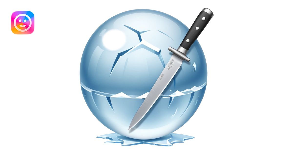 ice ball cutting knife emoji | AI Emoji Generator