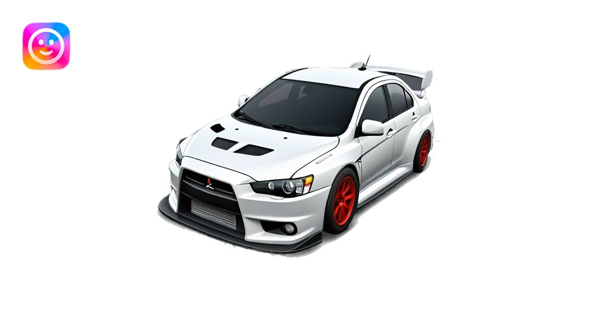 Mitsubishi Lancer Evolution X with Widebody kit emoji | AI Emoji Generator