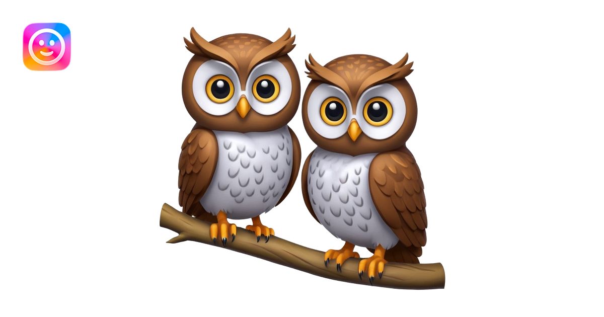 Create a high-quality 3D render that transforms the emojis 🦉 into 3D ...