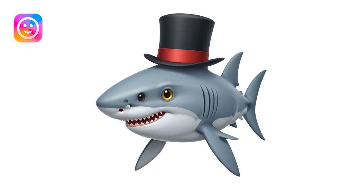 Shark with a top hat emoji | AI Emoji Generator