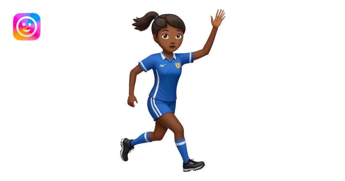 Side view of final scorer player running and holding up her right hand ...