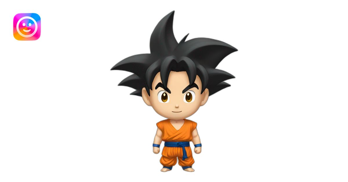 Goku pointed back view emoji | AI Emoji Generator