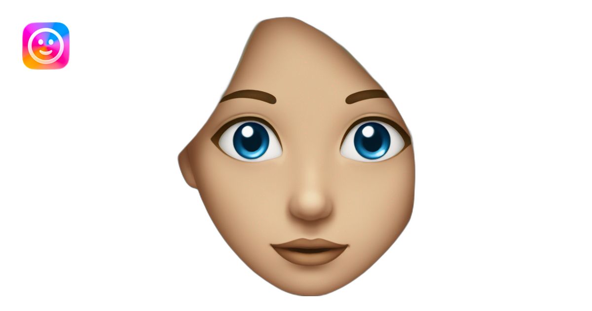 menina loira com olho azul e cabelo médio emoji | AI Emoji Generator