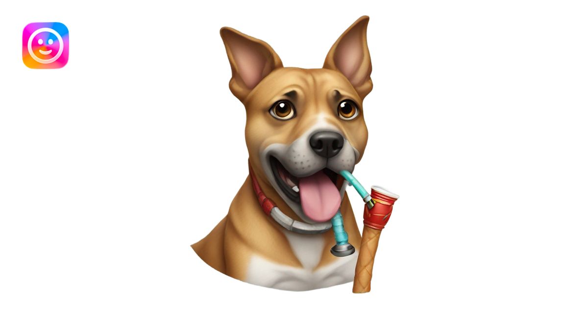 Dog with hookah in mouth emoji | AI Emoji Generator