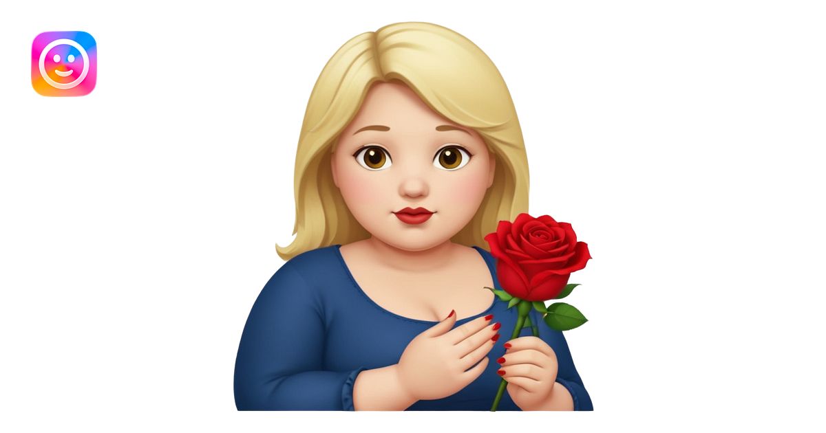 ash Trevino is a fat girl with blonde hair and has a rose in her hand ...