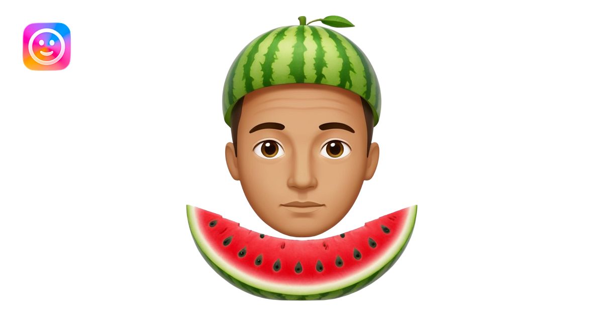 Combine the dancing man emoji🕺with a head made of watermelon emoji | AI ...