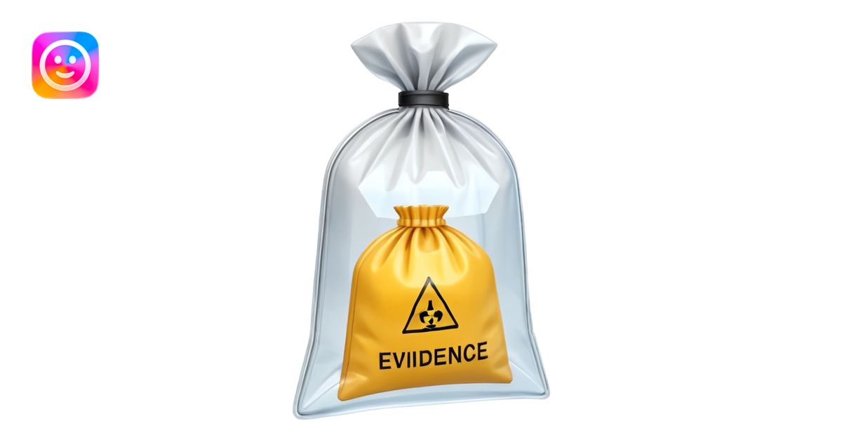 3D render of Evidence Bag inside a clear plastic evidence bag, sterile ...