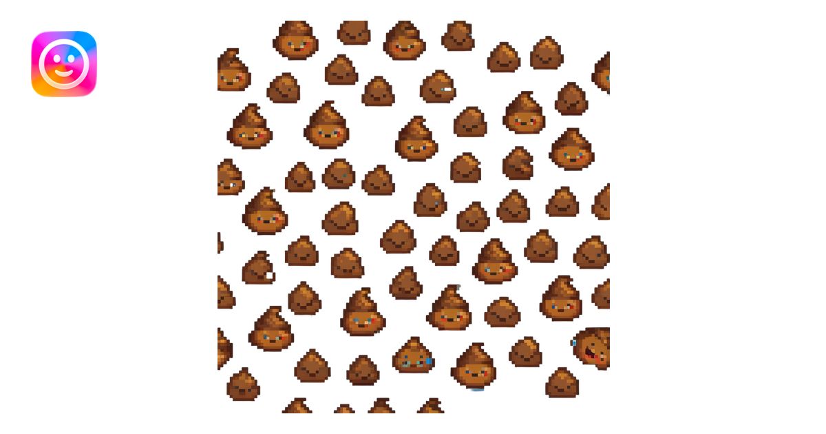 Pile of poo emoji with gradient colors from brown to darker brown, cute ...