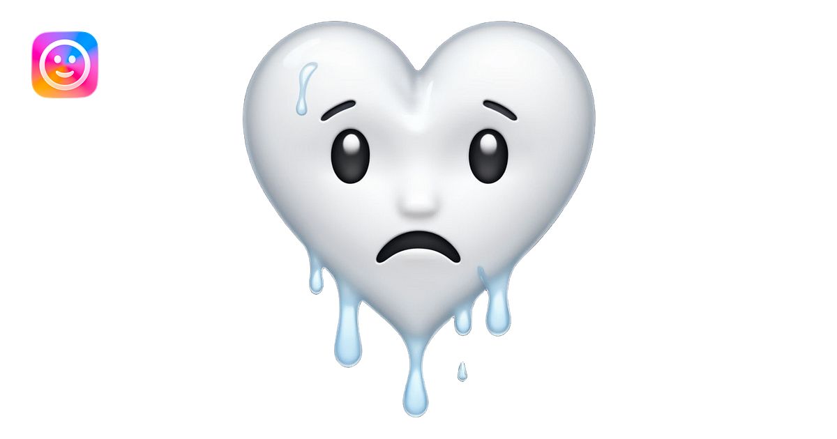 The heatbroken emoji in white with sticky white liquid Ozzing out of it ...