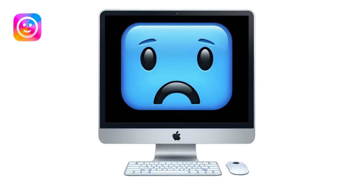 make a computer screen with a error emoji no face like a glitch remove ...