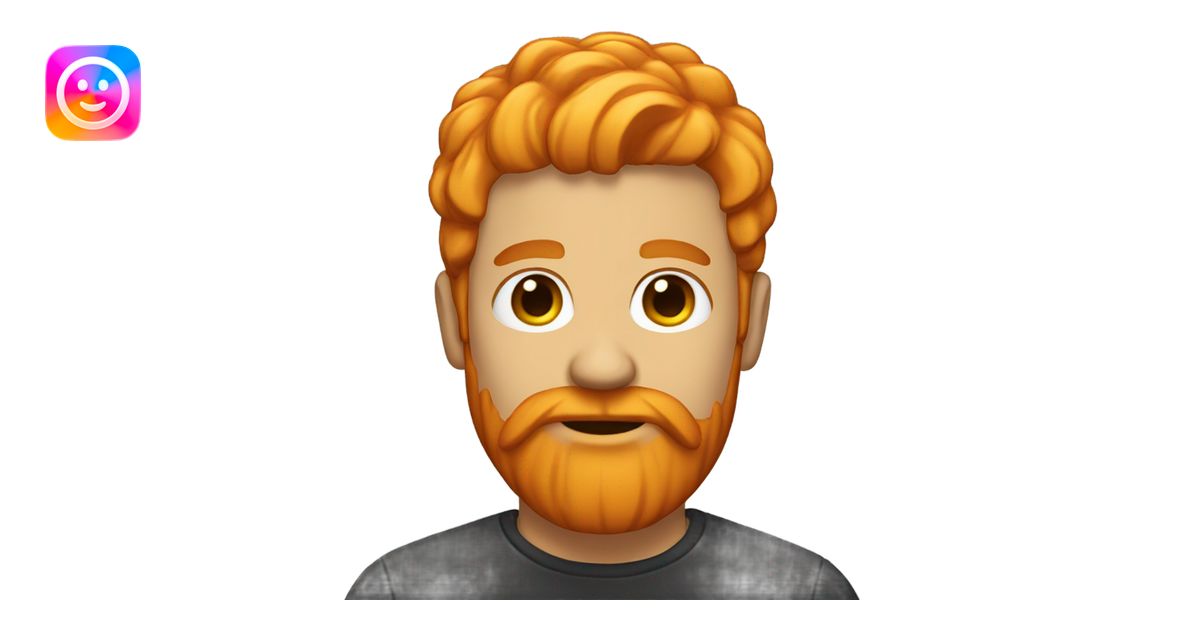 orange hair man with beard stubble emoji | AI Emoji Generator