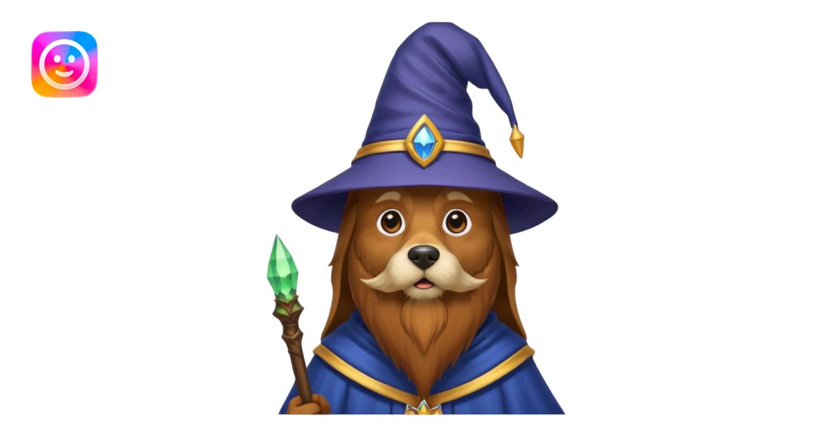 Dog wizard emoji | AI Emoji Generator
