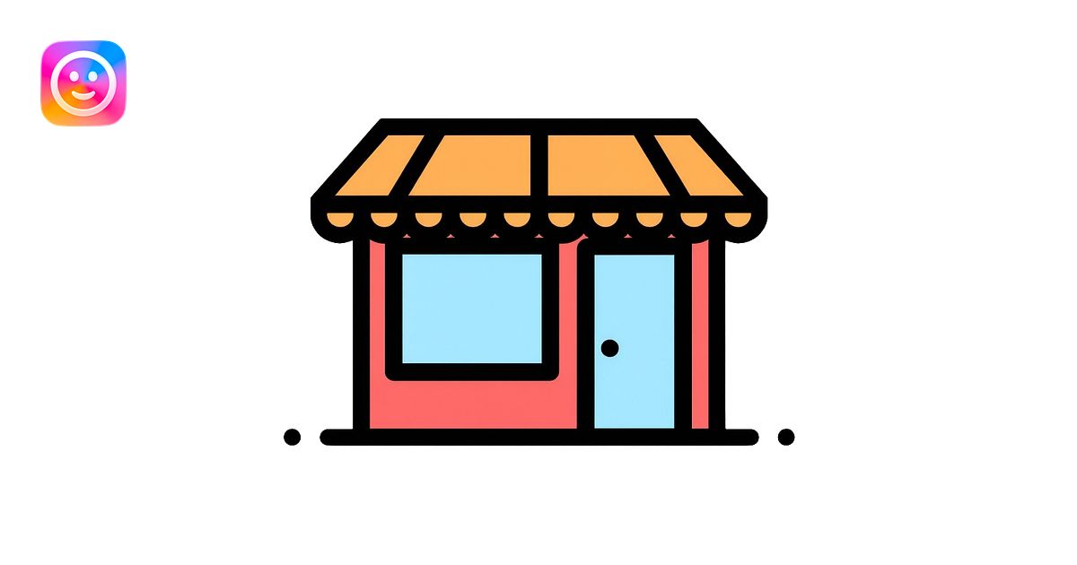 Shop storefront with awning icon | AI Emoji Generator