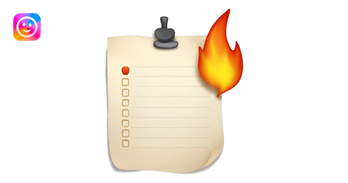task list on fire emoji | AI Emoji Generator