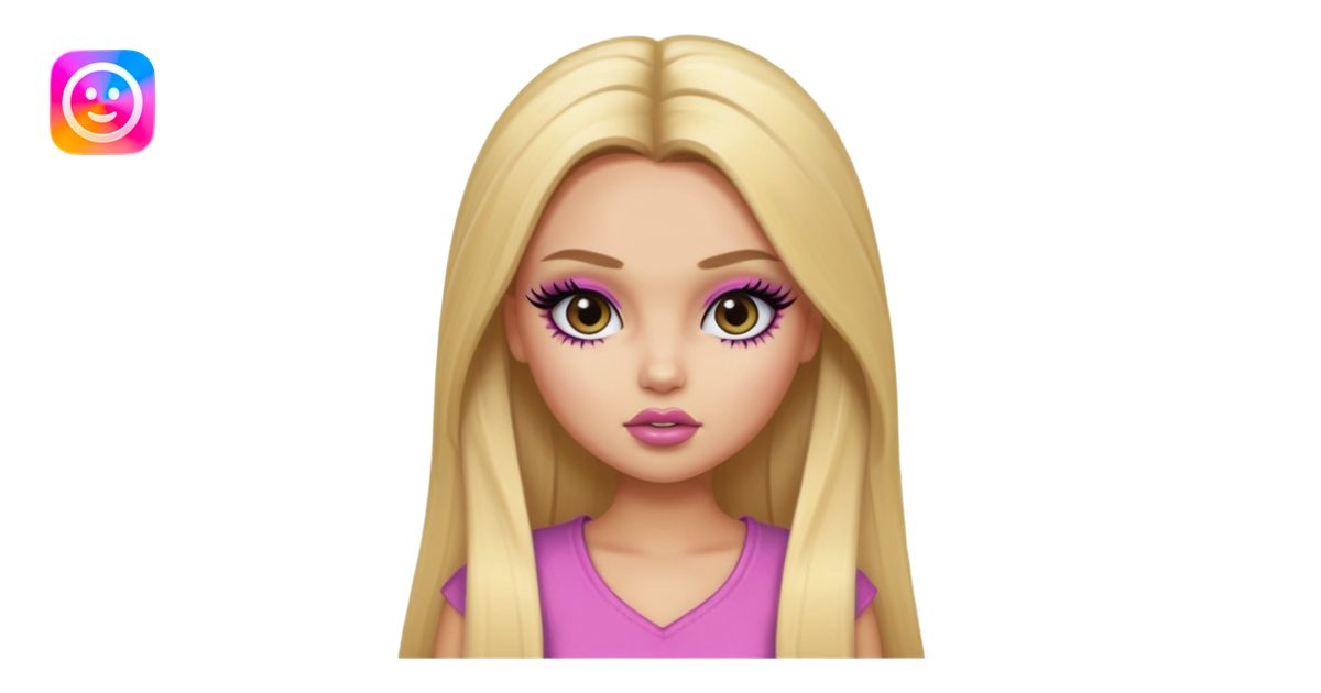 pretty bratz baddie, long blonde straight hair, pretty makeup, fake ...